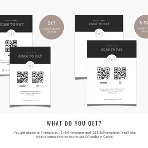 QR Code Sign Printable Payment Template. Scan to Pay Sign for - Etsy