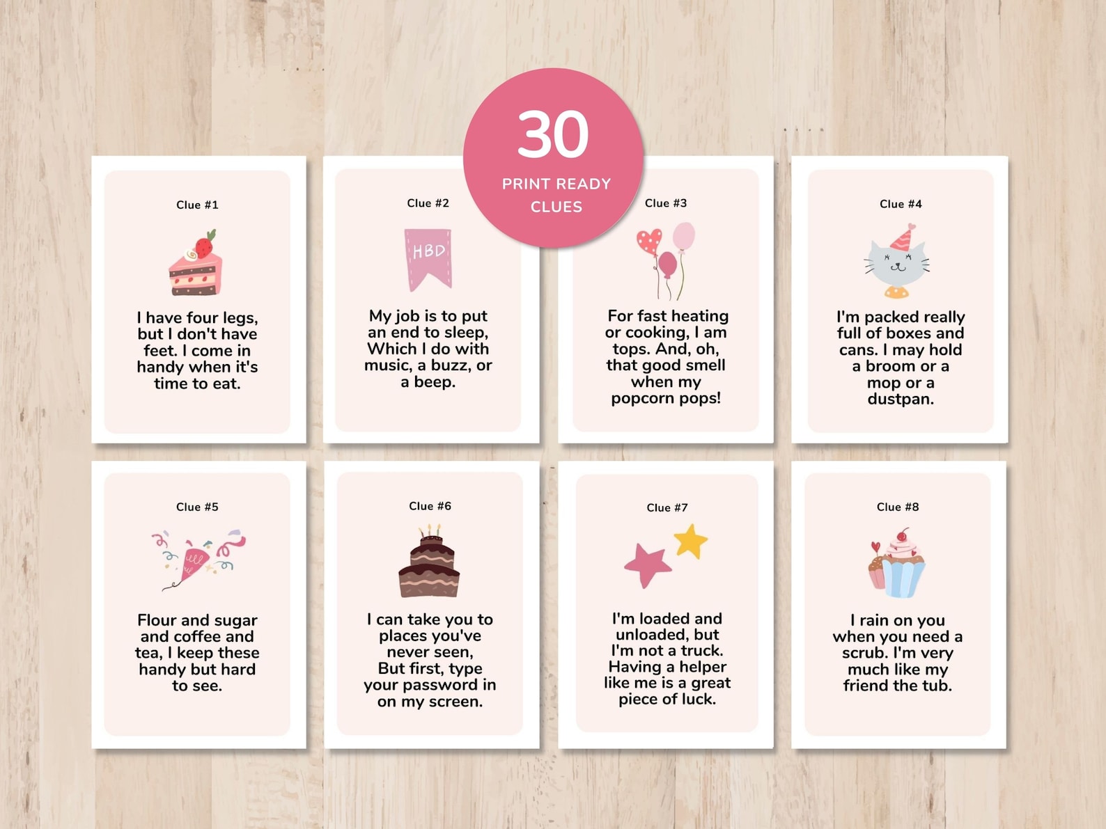 Birthday Scavenger Hunt, Birthday Riddles, Indoor Birthday Treasure ...