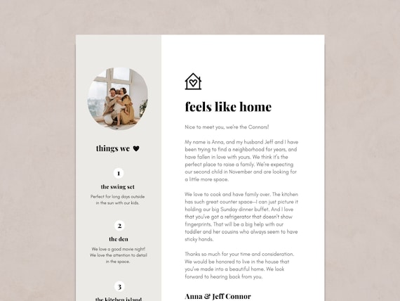 buyer offer letter for a letter to seller we love your home real estate ...