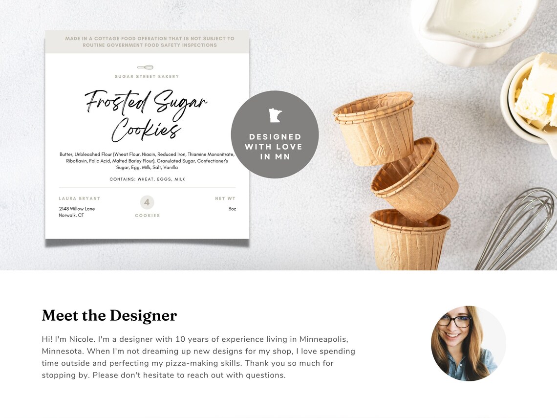 Editable Cottage Law Labels Template Food License Label for - Etsy