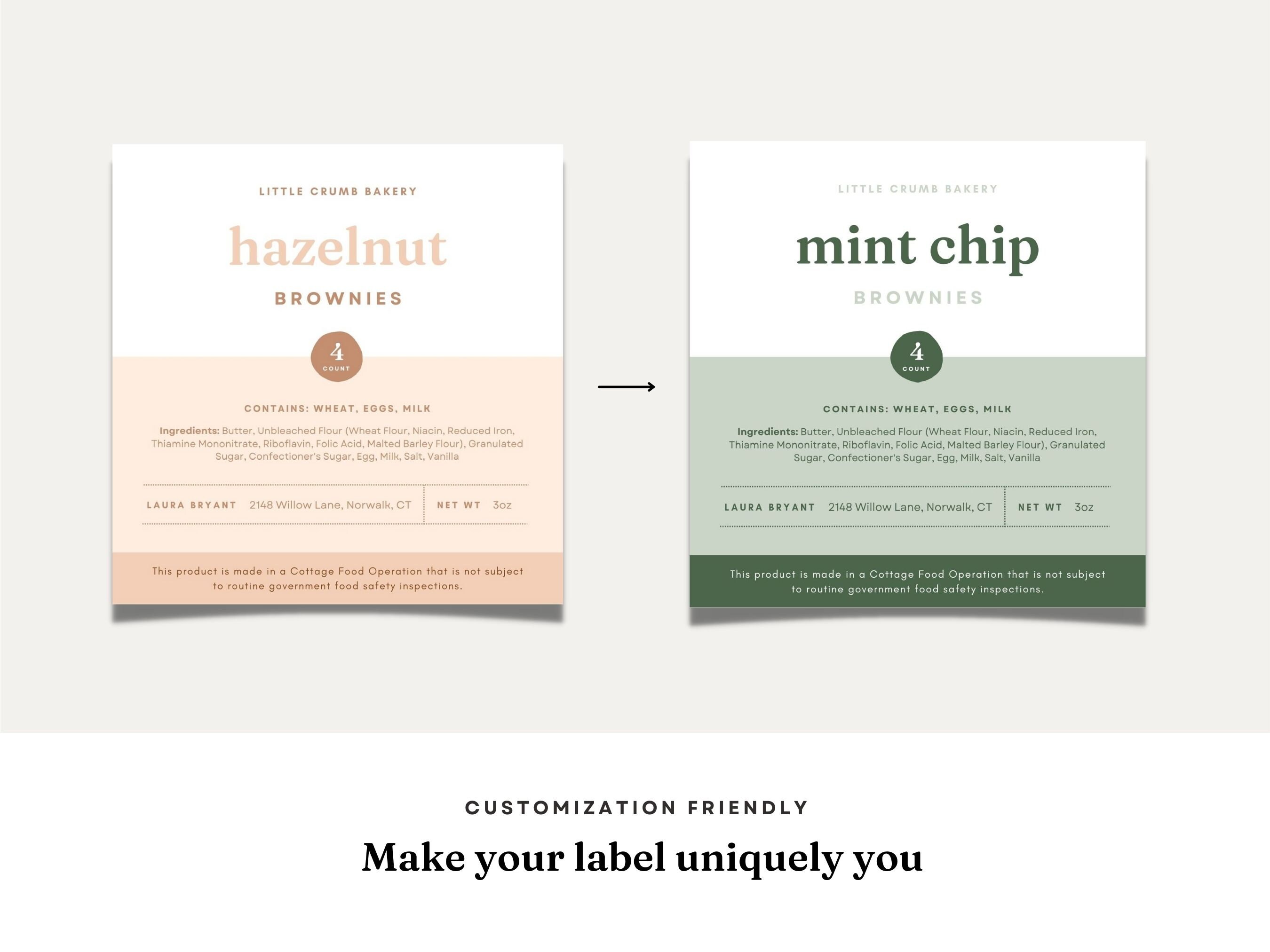 Cottage Law Food Label for Home Bakery Sugar Cookie or Cake - Etsy