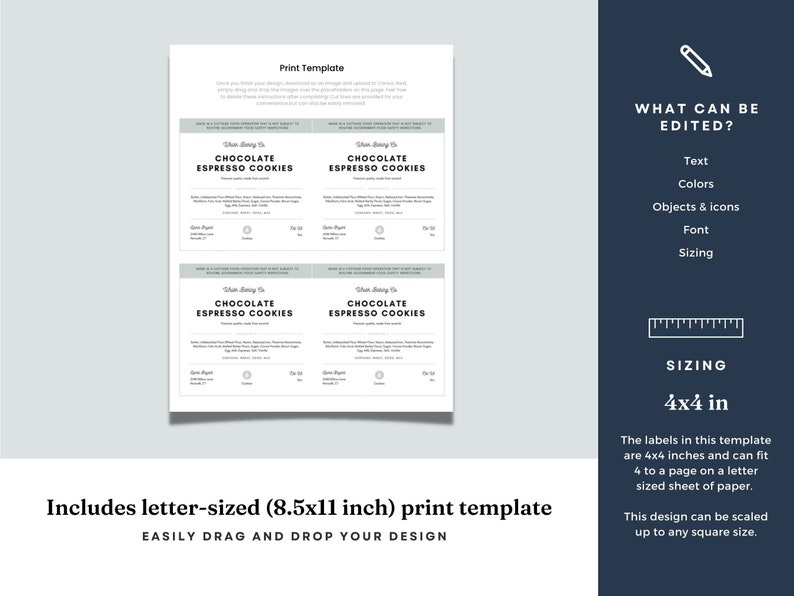 Cottage Law Labels Template, Food License Label for Home Bakery Product ...