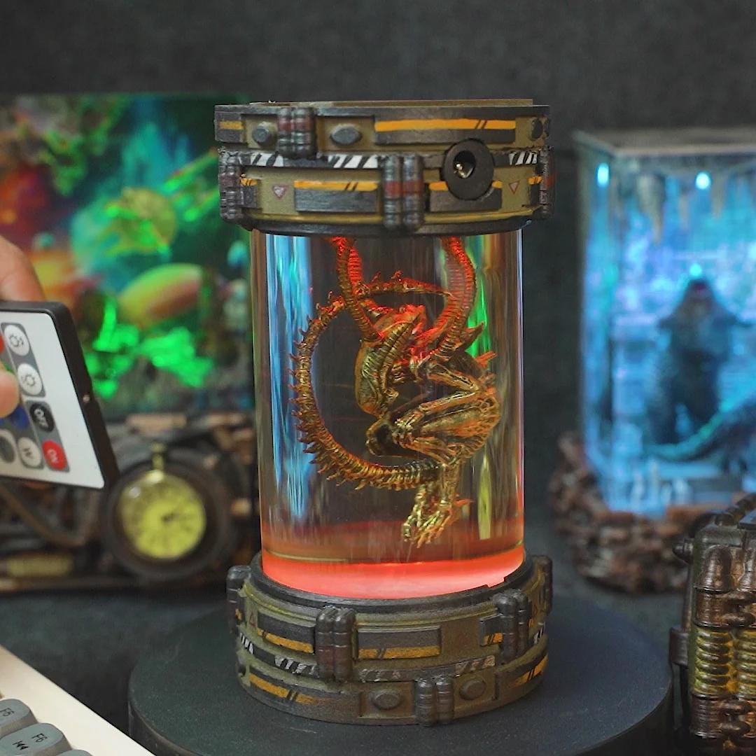 Alien Epoxy Lamp - Space Monster Resin Lamp, Galaxy Terrarium Night ...