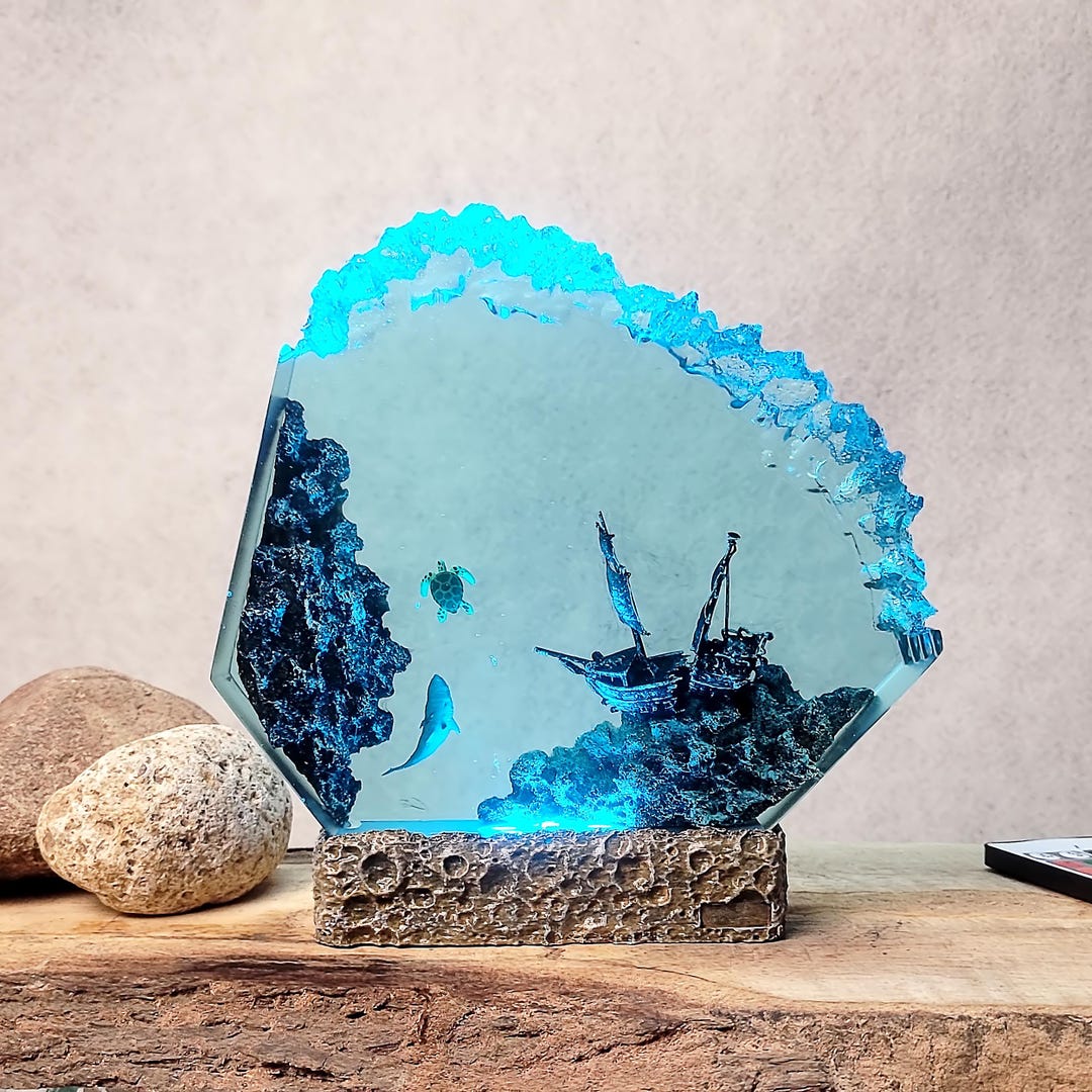 Sea Turtle Epoxy Resin Lamp - Etsy