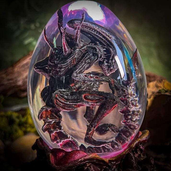 Alien Epoxy Lamp Xeno.morph Egg Lamp Resin Space Monster Resin Lamp ...