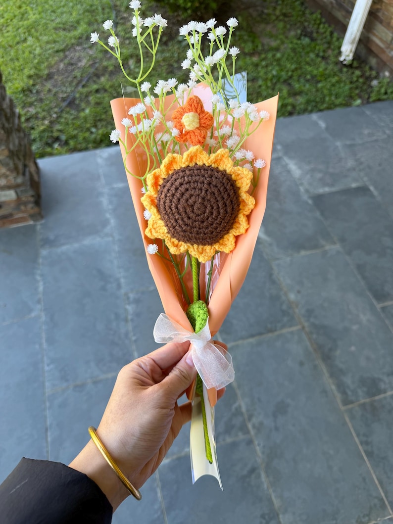 Crochet Flower Bouquet Gift Mother’s Day Party Wedding Favors for Loved ...