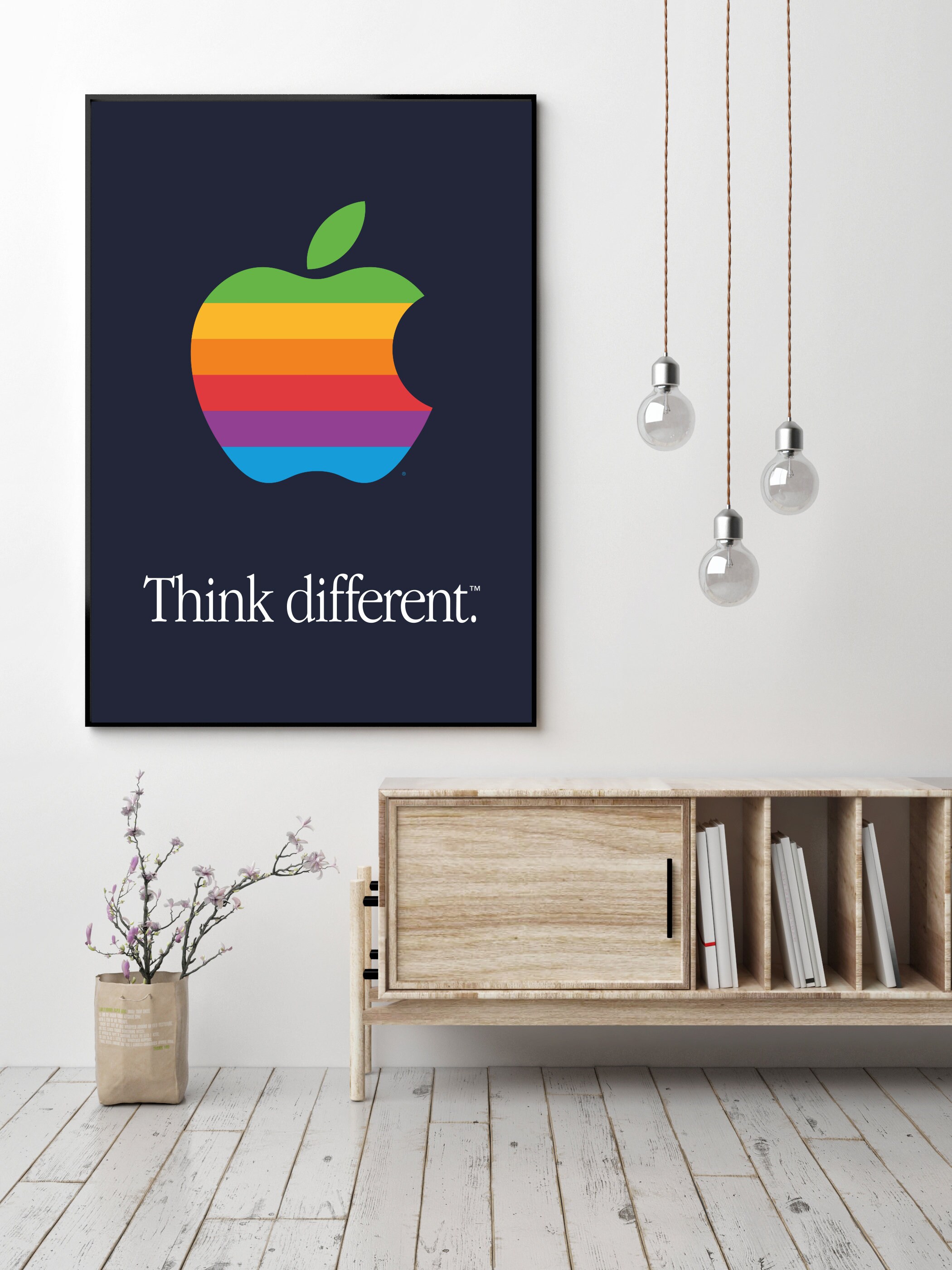 Apple think Different. Poster Print 1997 Logo Retro 200 G/m2 DIN A4-A0 ...