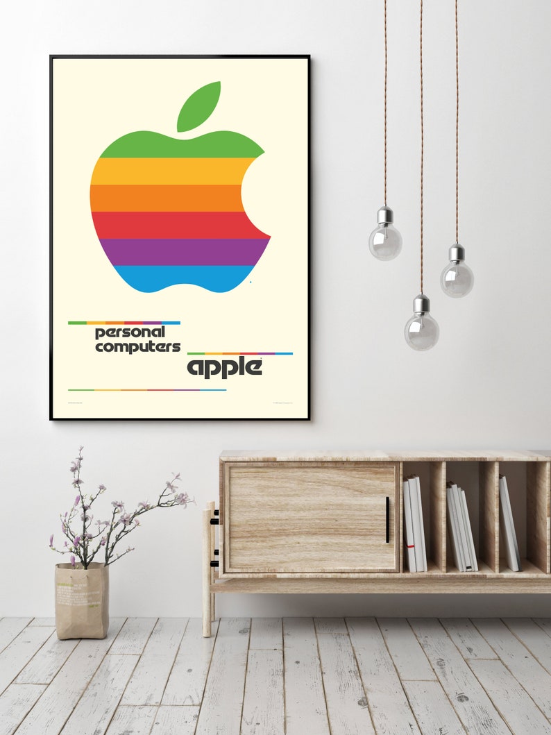 Apple Computers Logo Poster 1980s Digital Download DIN A4 A0 - Etsy