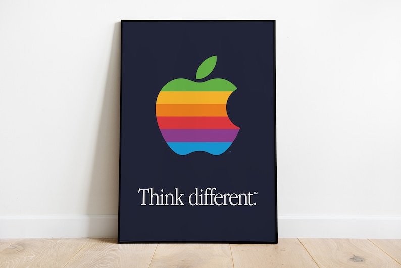 Apple think Different. Poster Print 1997 Logo Retro 200 G/m2 DIN A4-A0 ...