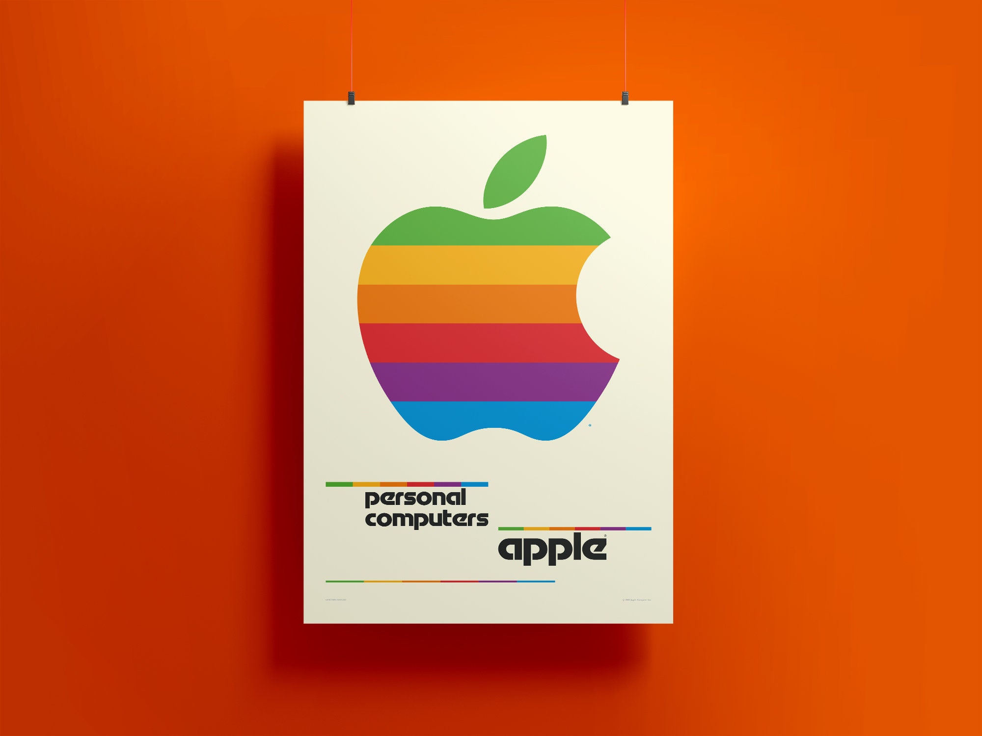 Apple Computers Logo Poster 1980s Digital Download DIN A4 A0 stranger ...