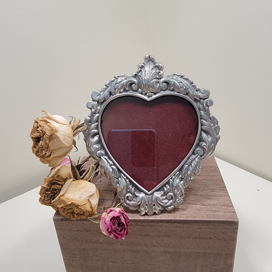 Vintage Elias Fine Pewter and Silver Heart Shaped Tabletop - Etsy