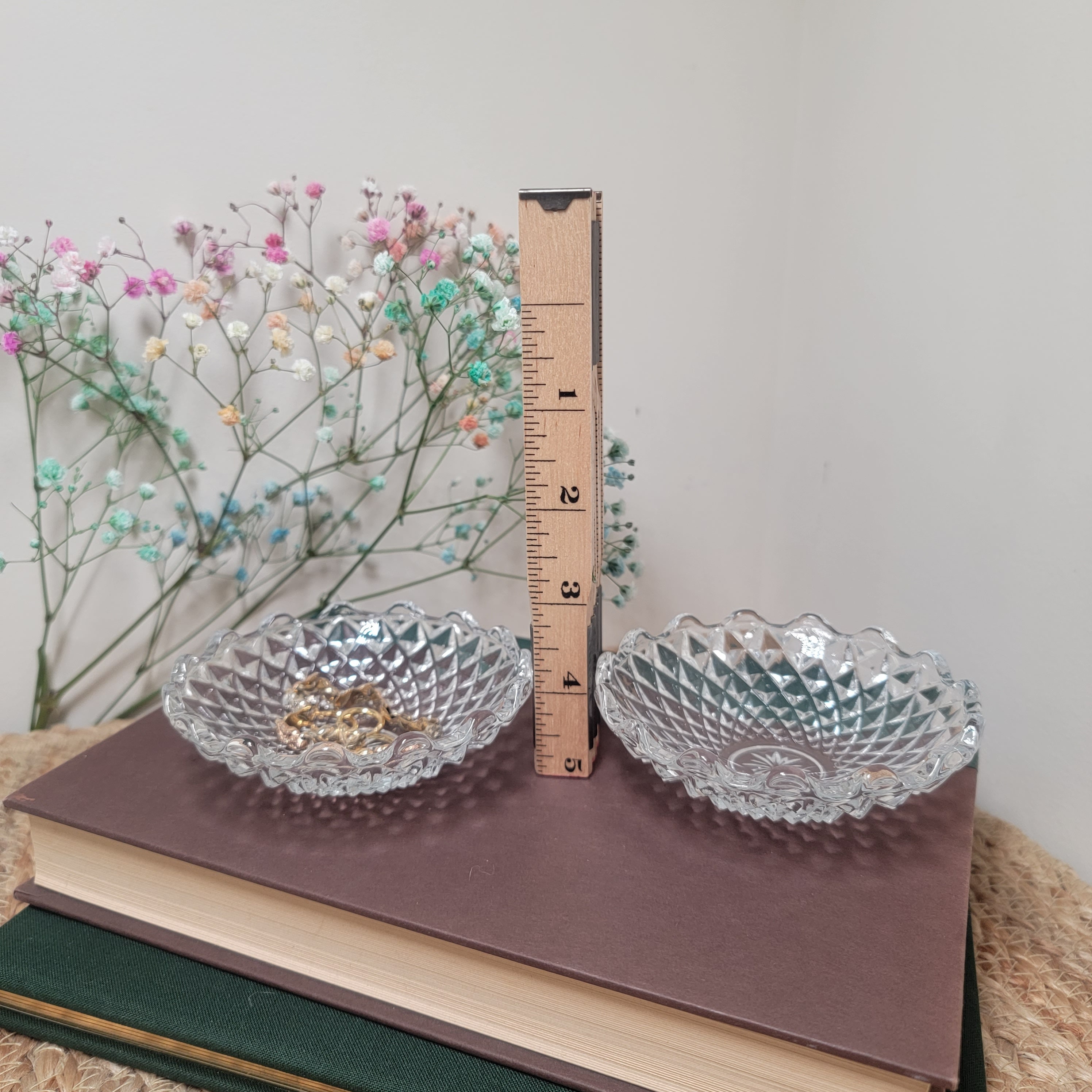 Vintage Crystal Glass Matching Bottom-top Trinket Box Italian - Etsy