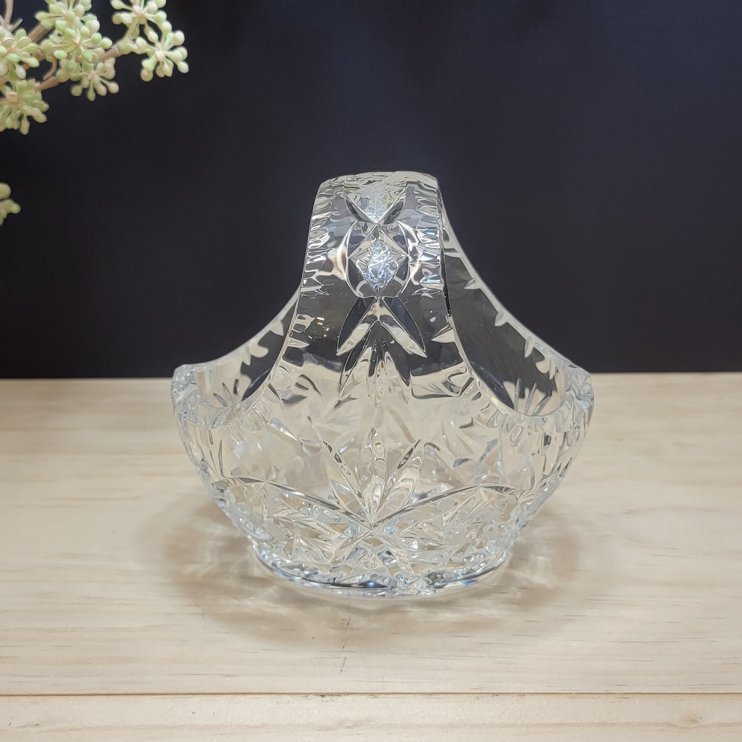 Vintage Clear Glass Basket, Vintage Glass Décor, Glass Jewelry Catcher ...