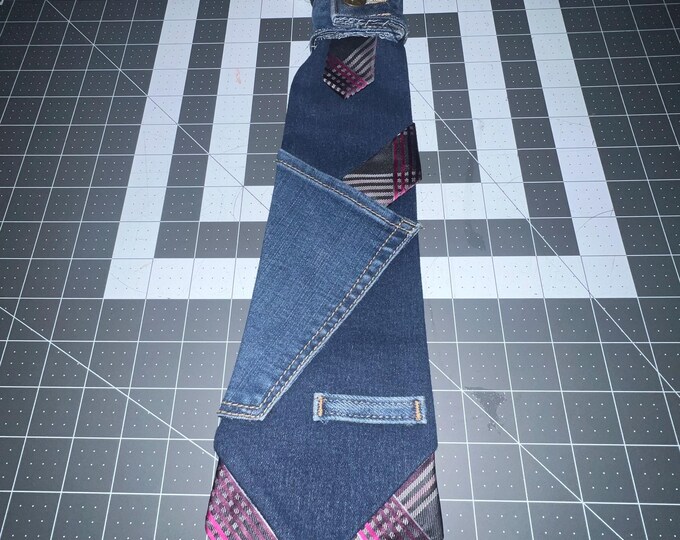 Denim Necktie Necklace Charm - Etsy