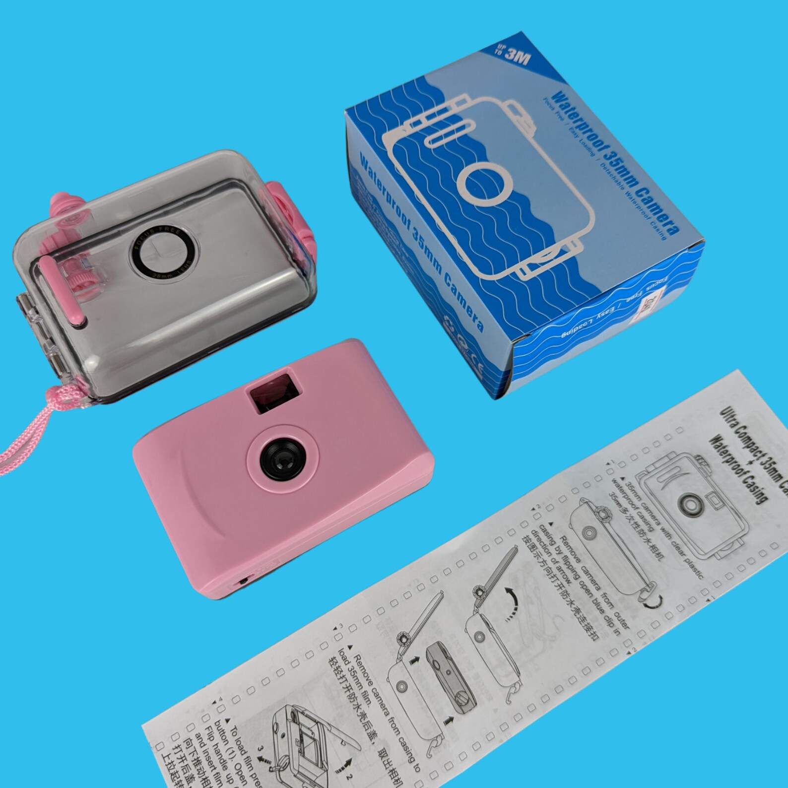 Pink Underwater Focus Free 35mm Point and Shoot Film Camera Reusable - Etsy