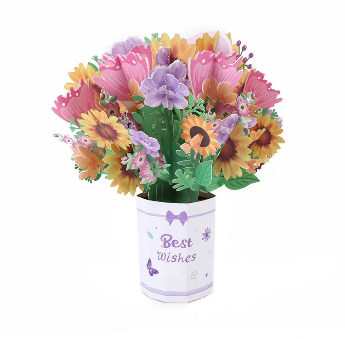 11” High 3D Pop up Flower Bouquet for Any Occasion - Mothers Day ...