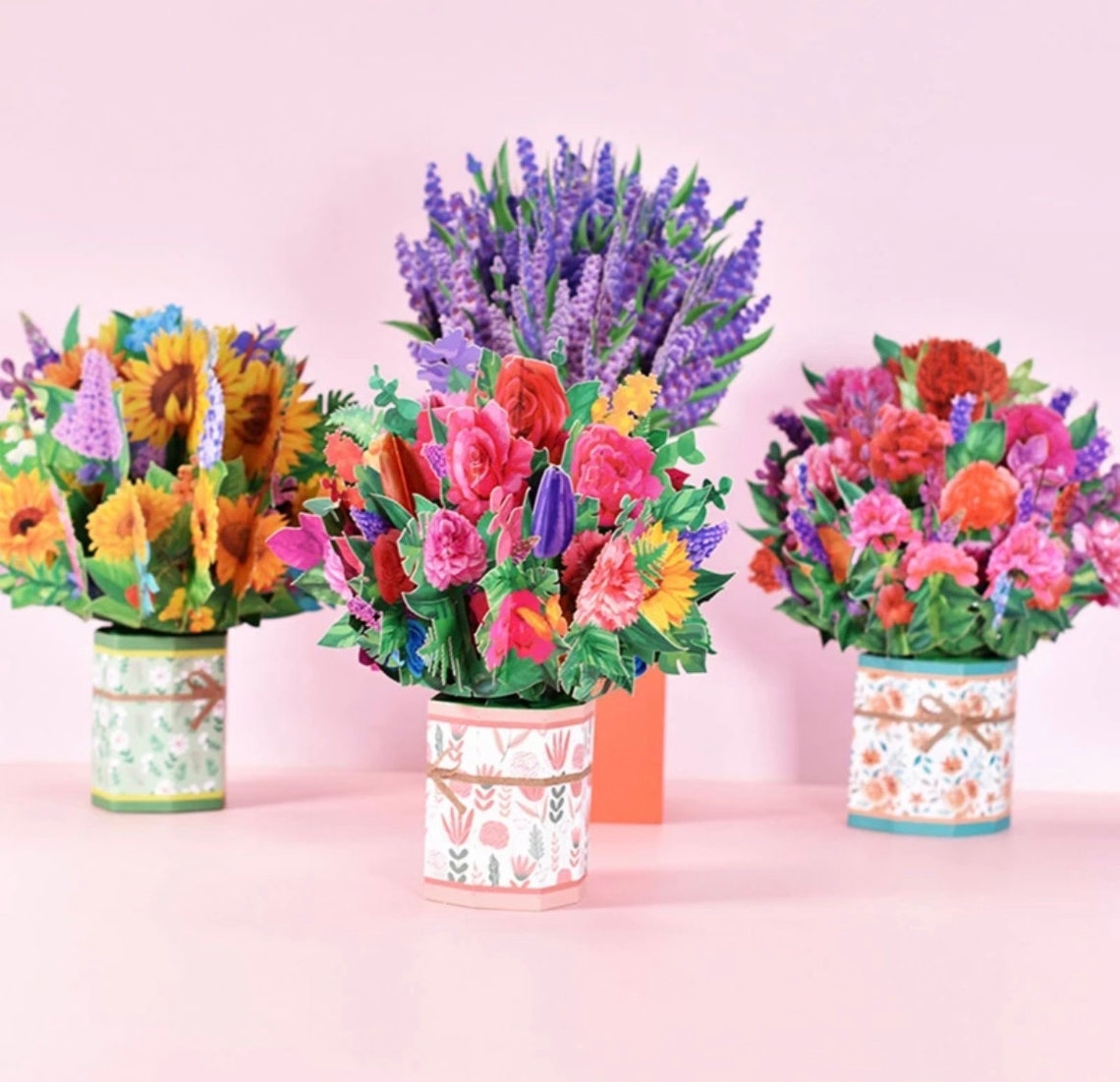 8 1/2 High 3D Pop up Flower Bouquet for Any Occasion - Etsy