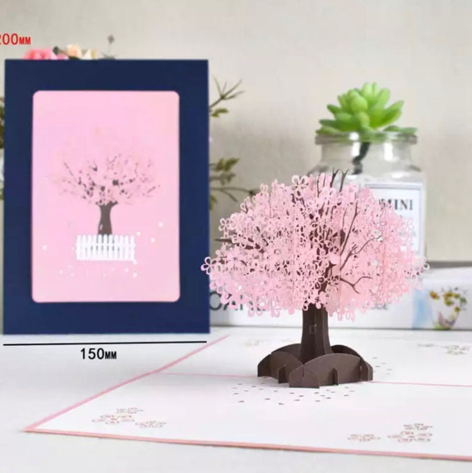 Cherry Blossom 3D Pop up Greeting Card for Birthday, Christmas ...