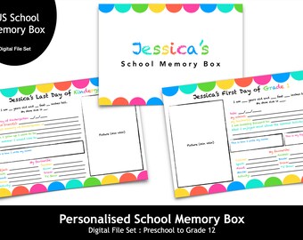 DIY Personalised School Memory Box Digital Prints - Etsy