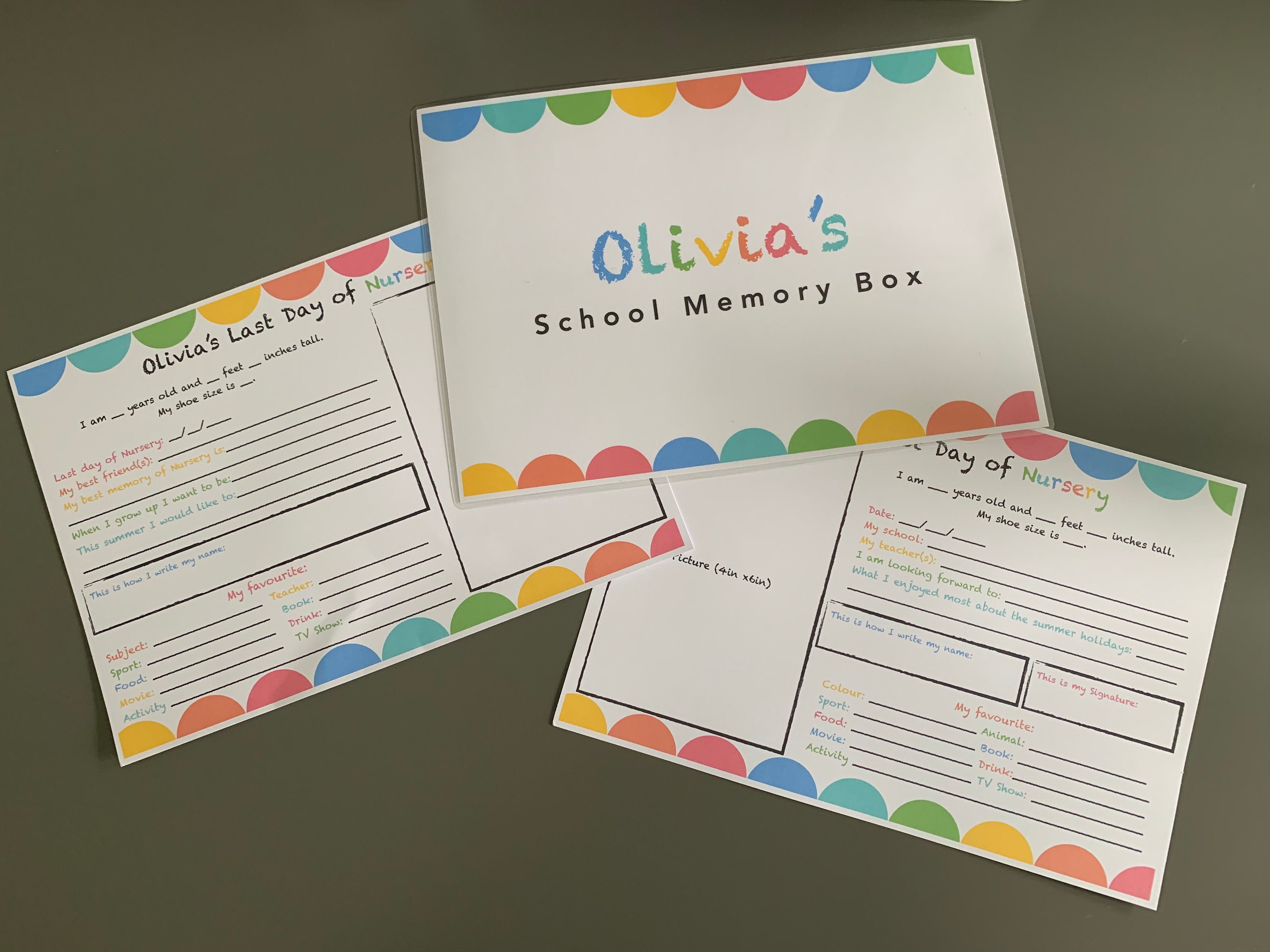 DIY Personalised School Memory Box Digital Prints - Etsy