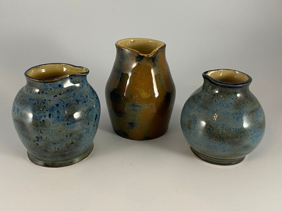 Hand Made Ceramic Creamer Jugs, Small Milk Jugs in Blue or Brown - Etsy