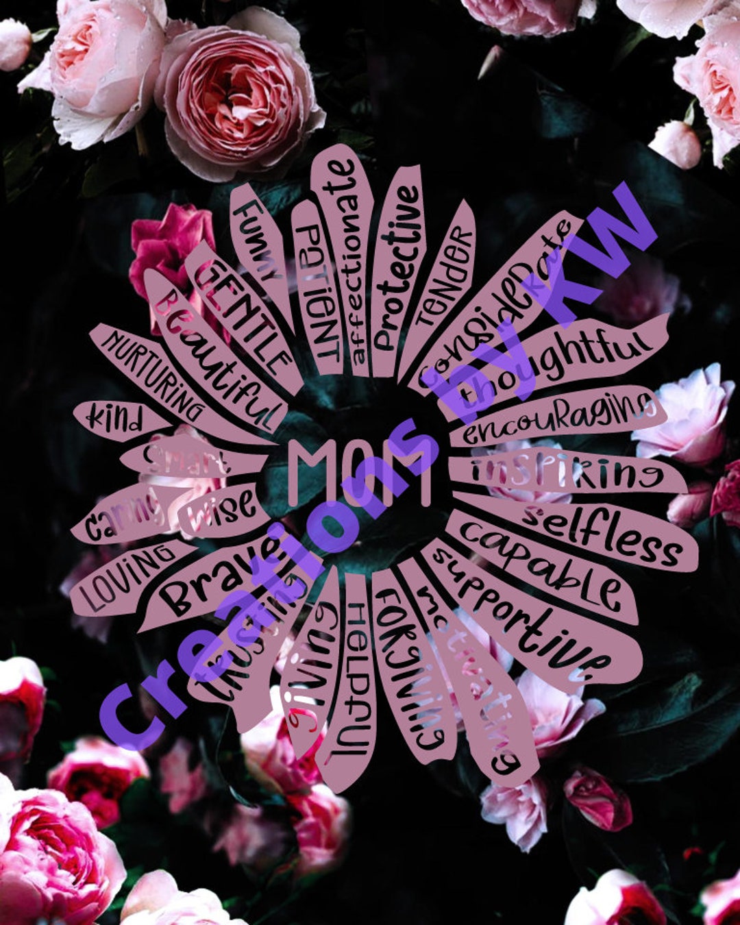 8x10 Digital Picture Mom in Pink With Dark Background - Etsy