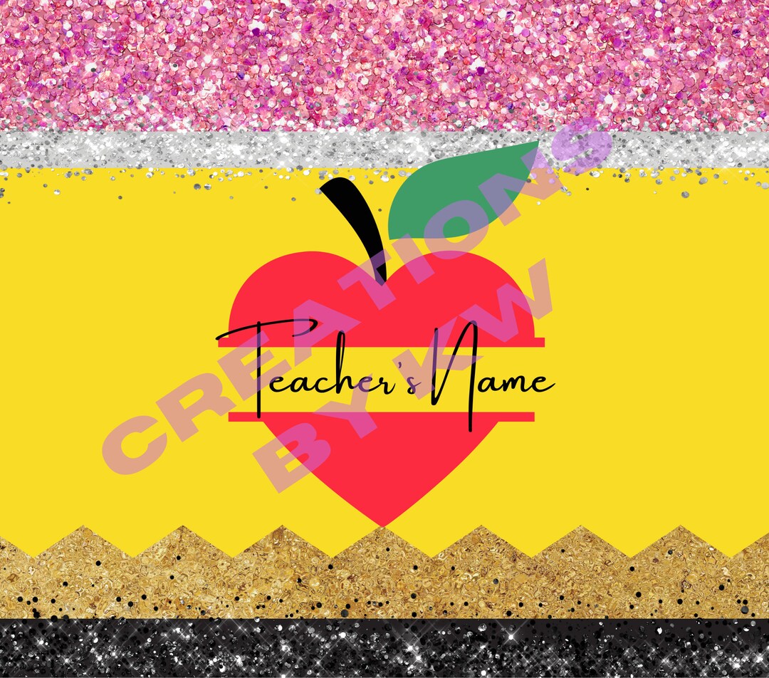 Heart Apple Monogram 20 Oz Straight Tumbler Wrap Design - Etsy