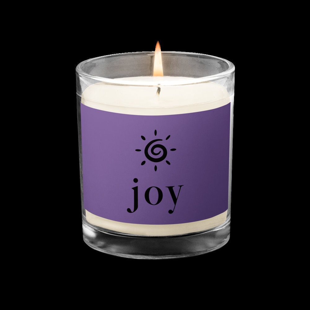JOY Holiday Candle JOY Xmas Candle Purple Xmas Candle - Etsy