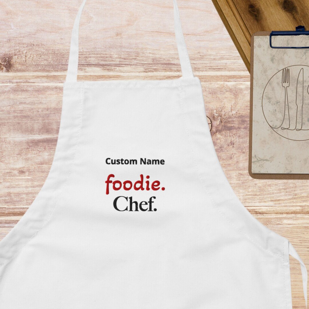 Embroidered Chef Apron With Custom Name, Personalized Cooking Apron for ...