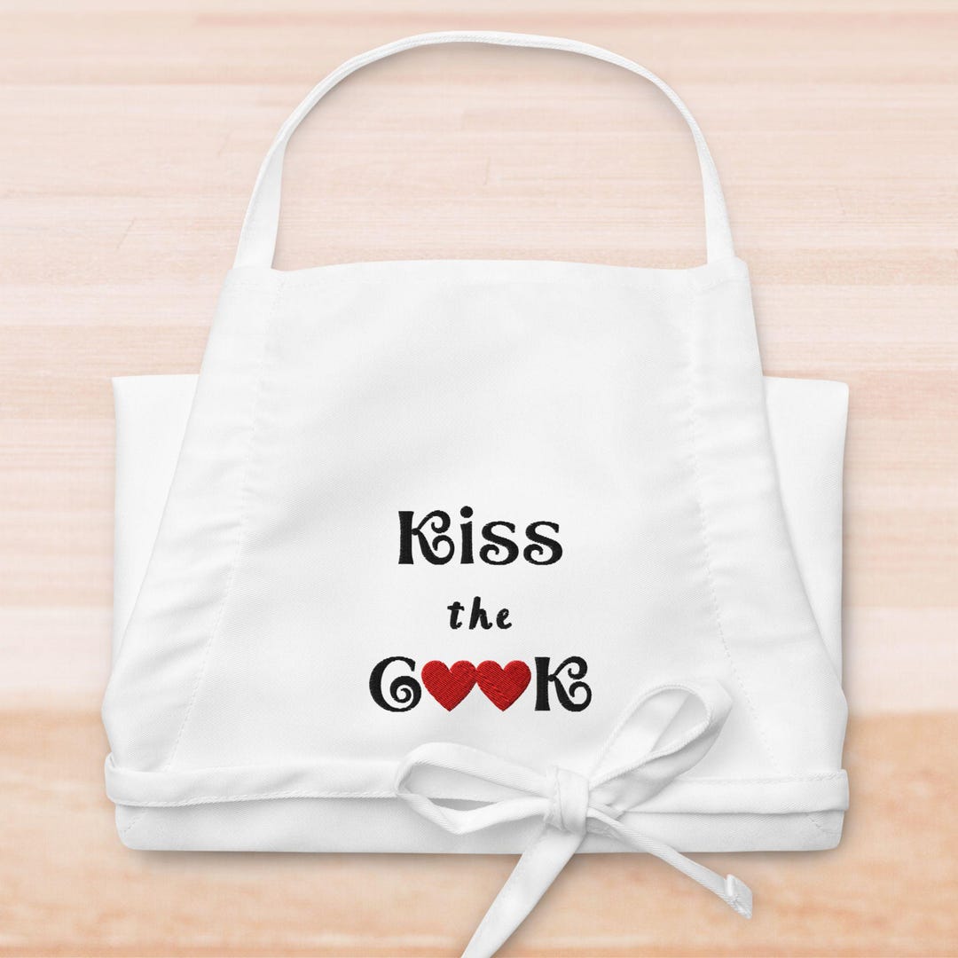 Elegant Kiss the Cook Apron for Women Elegant Embroidered Cooking Apron ...