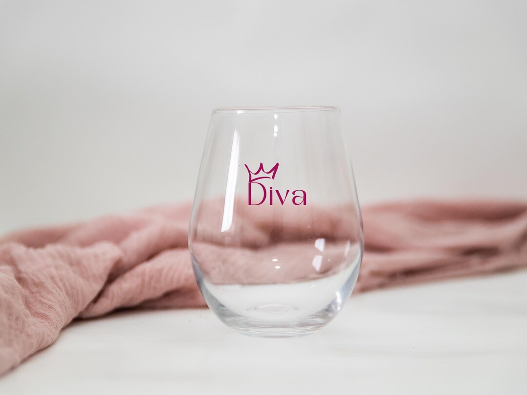 Queen-diva Wine Glass-wine Lover Gift Idea-wine Tumbler-unique Gift for ...