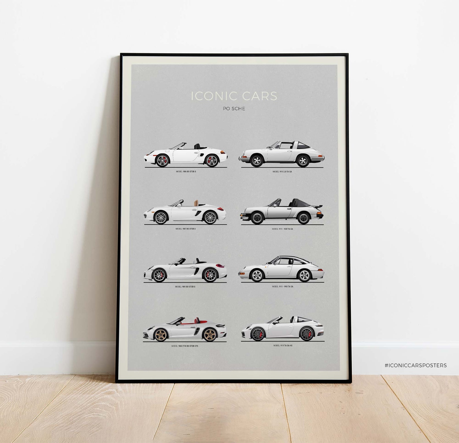 Porsche Boxster and Targa Inspired Car Evolution Poster - Etsy