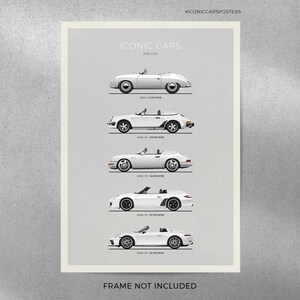 Porsche Speedster Inspired Car Evolution Poster. Home Decor, Wall Art ...
