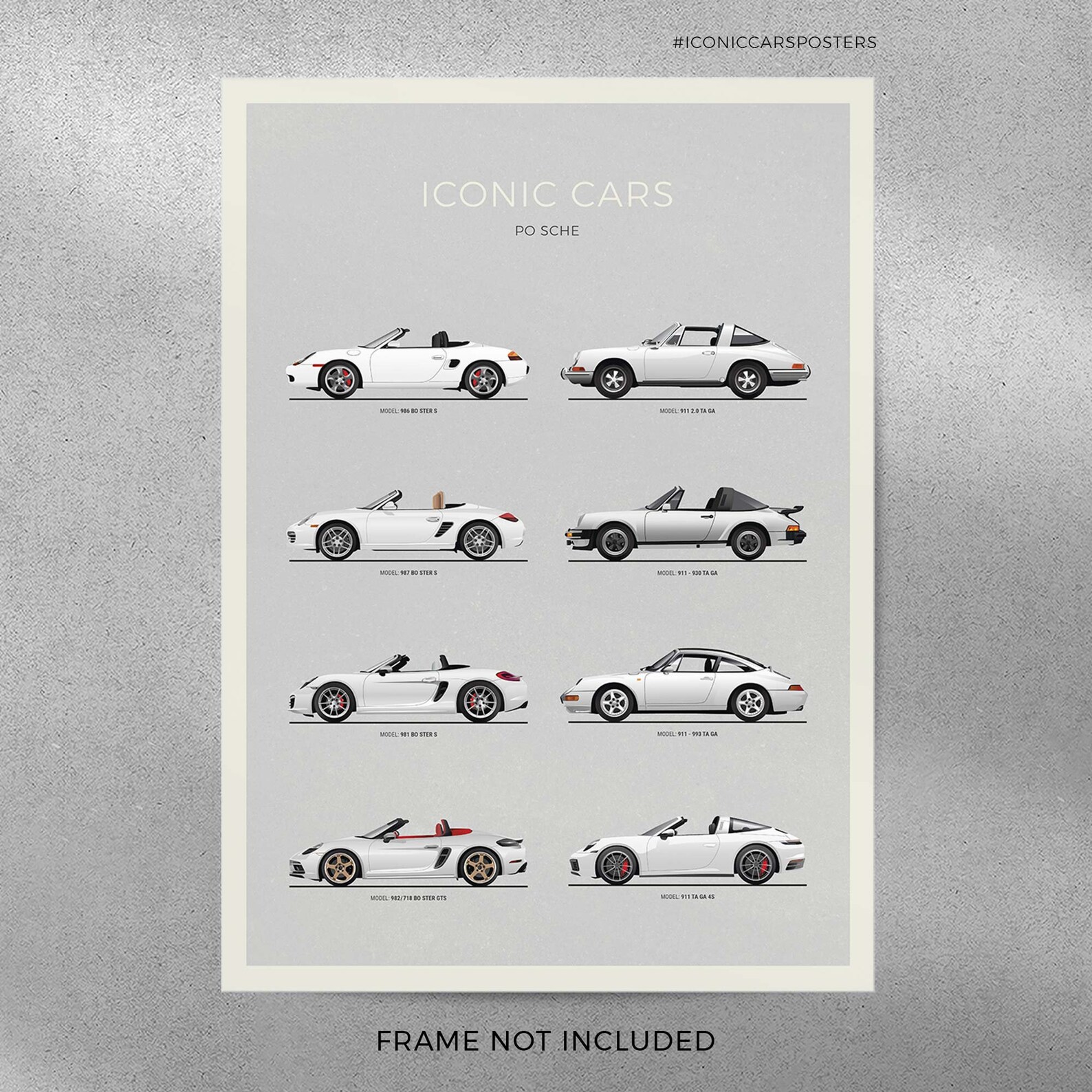 Porsche Boxster and Targa Inspired Car Evolution Poster - Etsy