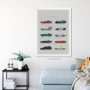 Movie Cars Poster, Print is Featuring Iconic Cars From Movies. - Etsy
