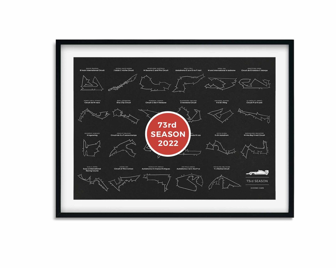 F1 Inspired Race Track Poster Formula 1 Circuit 2022. the Excellent ...