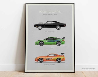 Fast and Furious Cars Poster - Etsy