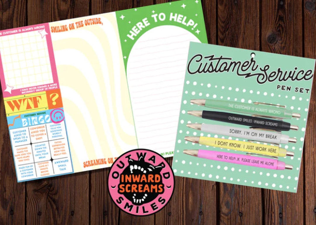 Customer Service Gift Set. Pens and Notepad Set. Custom Engraved Pen ...