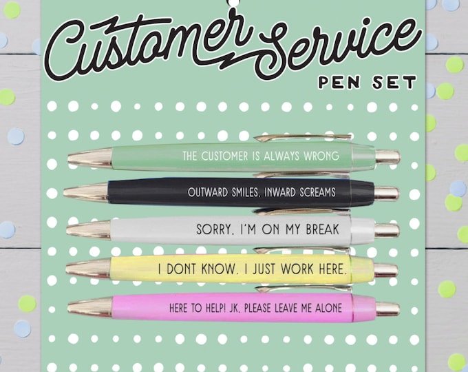 Customer Service Pen Set. Custom Engraved Pen Set. Funny Novelty ...