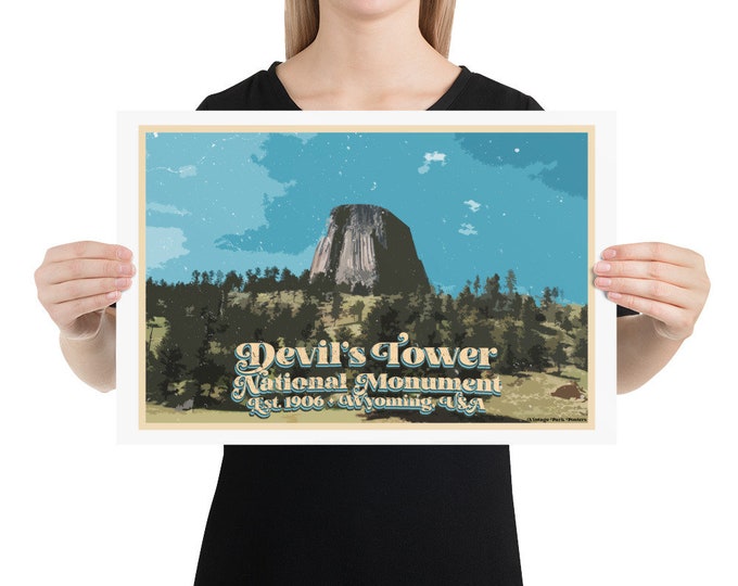 Devils Tower National Monument Poster National Park Poster National ...