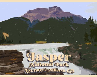 Jasper National Park Watercolor Sketch Art Bundle, Jasper National Park ...