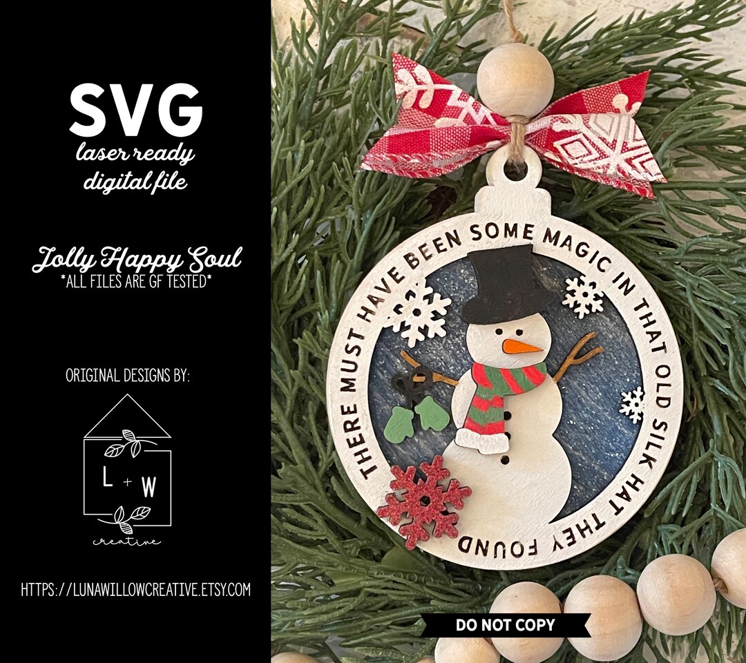 Jolly Happy Soul Layered SVG Ornament File - Etsy