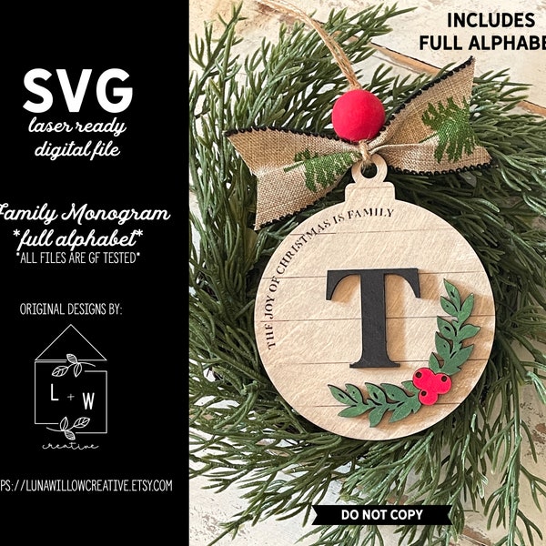 Monogram Ornament - Etsy