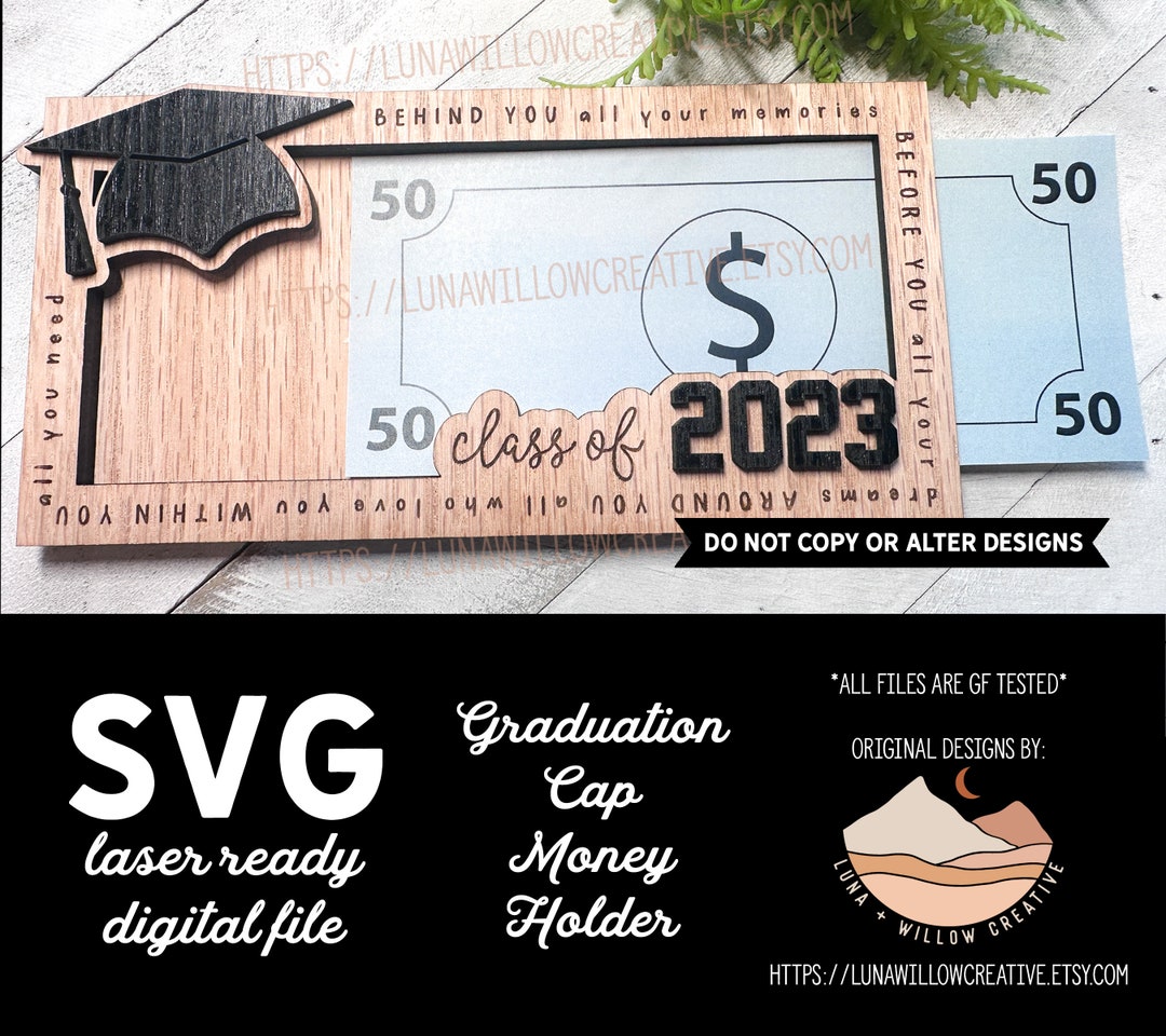 GRADUATION CAP Money Holder 3 Layer Digital Laser Cut SVG File - Etsy