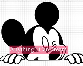 Mickey Mouse Peeking Svg | Etsy UK