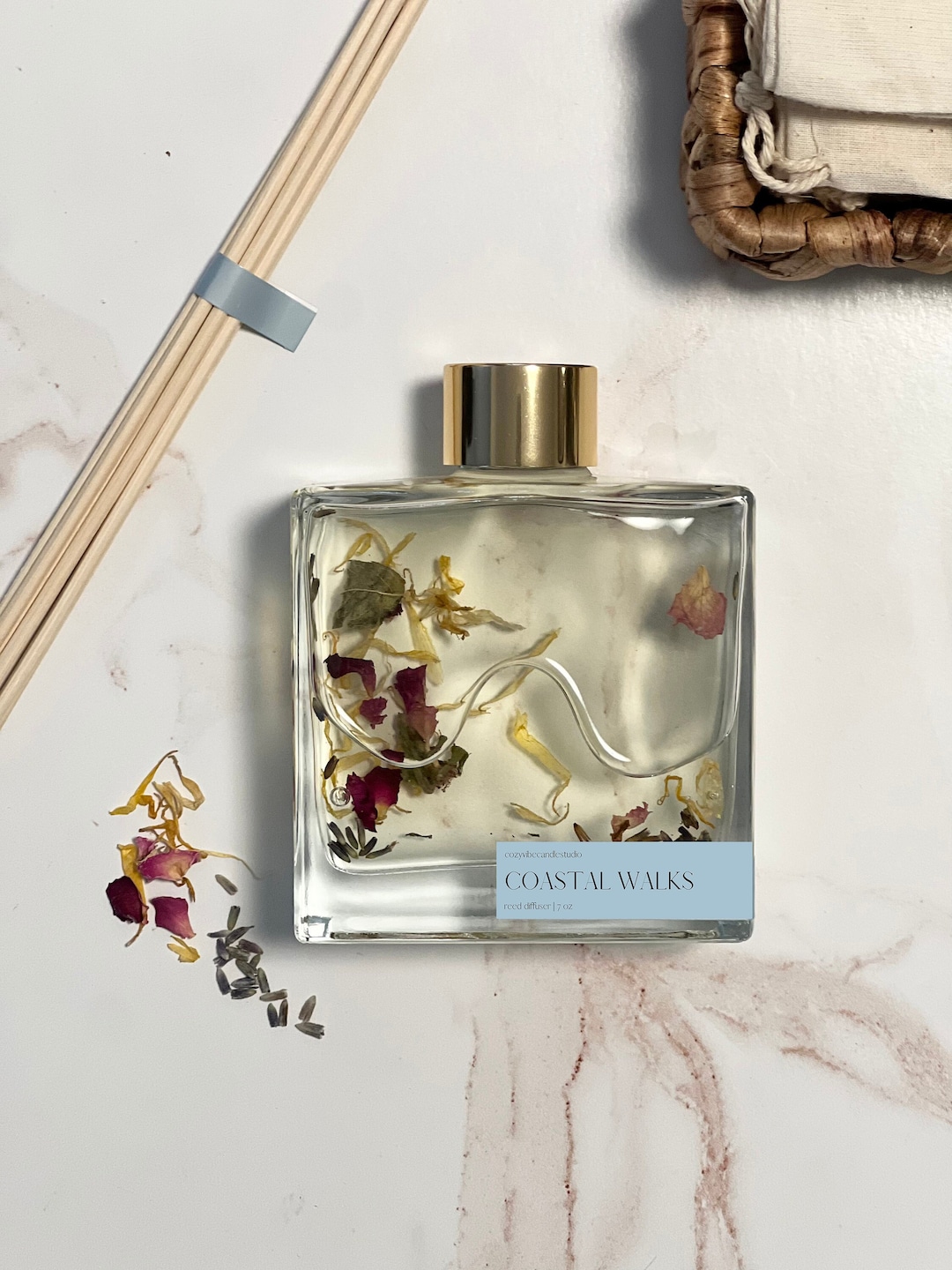 Coastal 7oz Reed Diffuser Ocean Moss Lavender Wild Flowers Luxury Home ...