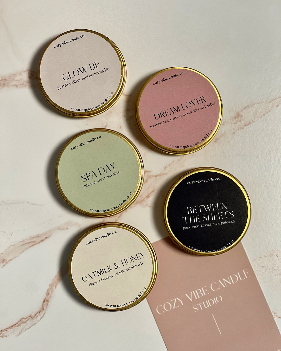 Candle Travel Tins Coconut Wax Candles Wood Wicks Mini Travel Candles ...