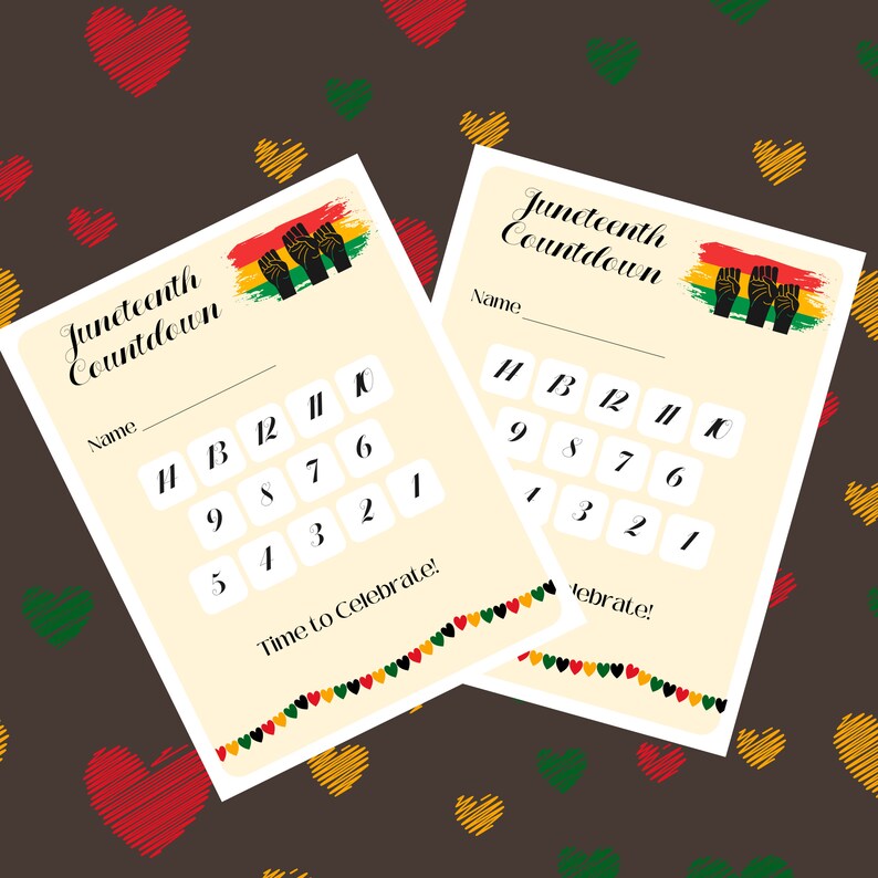 Juneteenth Printable Countdown Tracker - Etsy Juneteenth Printable Countdown Tracker - Etsy