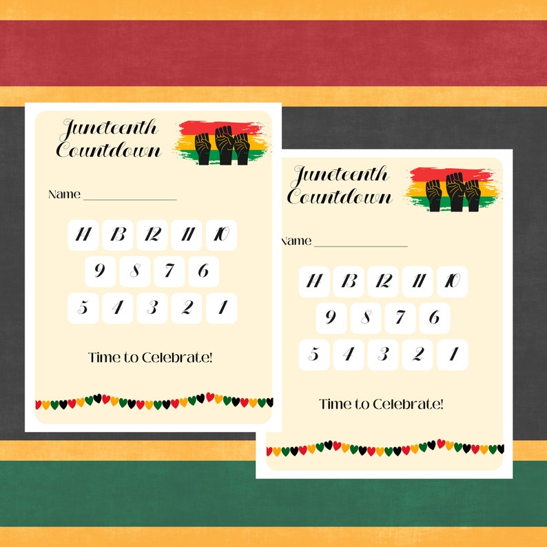 Juneteenth Printable Countdown Tracker - Etsy
