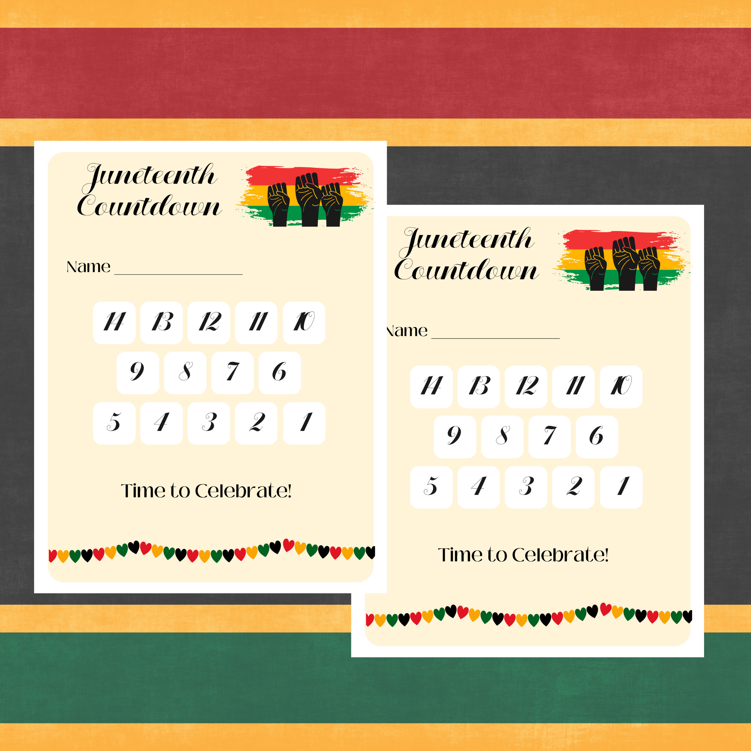 Juneteenth Printable Countdown Tracker - Etsy